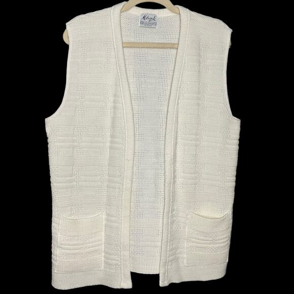 Milrank | Jackets & Coats | Vintage White Knit Vest | Poshmark